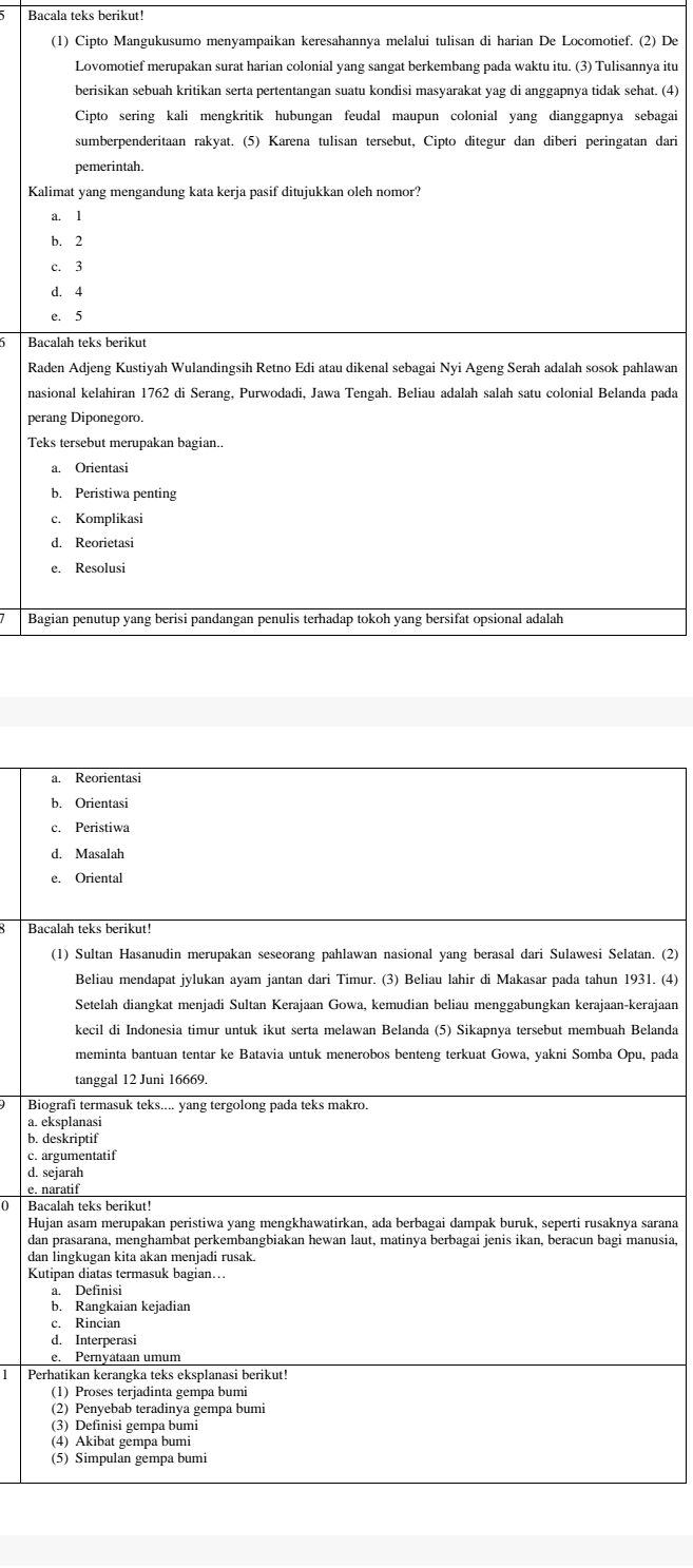 Kalimat yang mengandung kata kerja pasif | StudyX