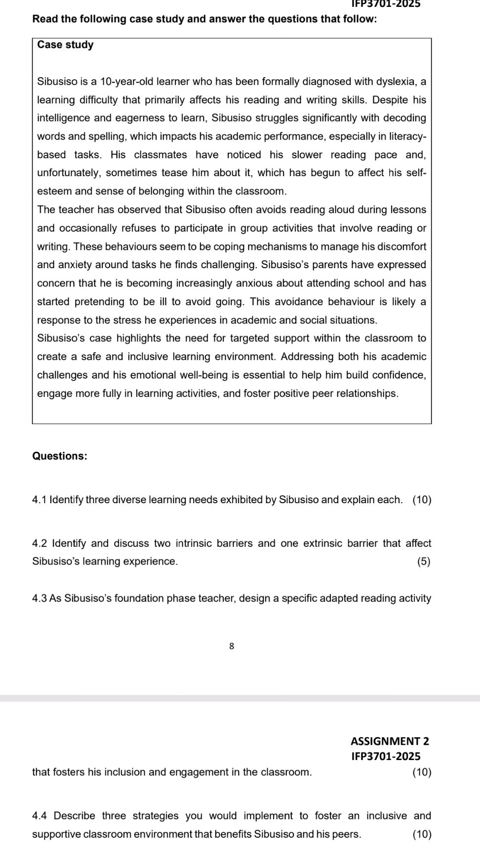 Read the following case study and answer the | StudyX