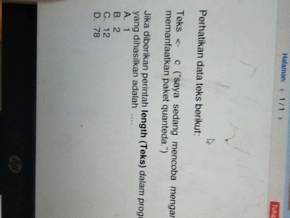 Perhatikan data teks berikut: Teks
