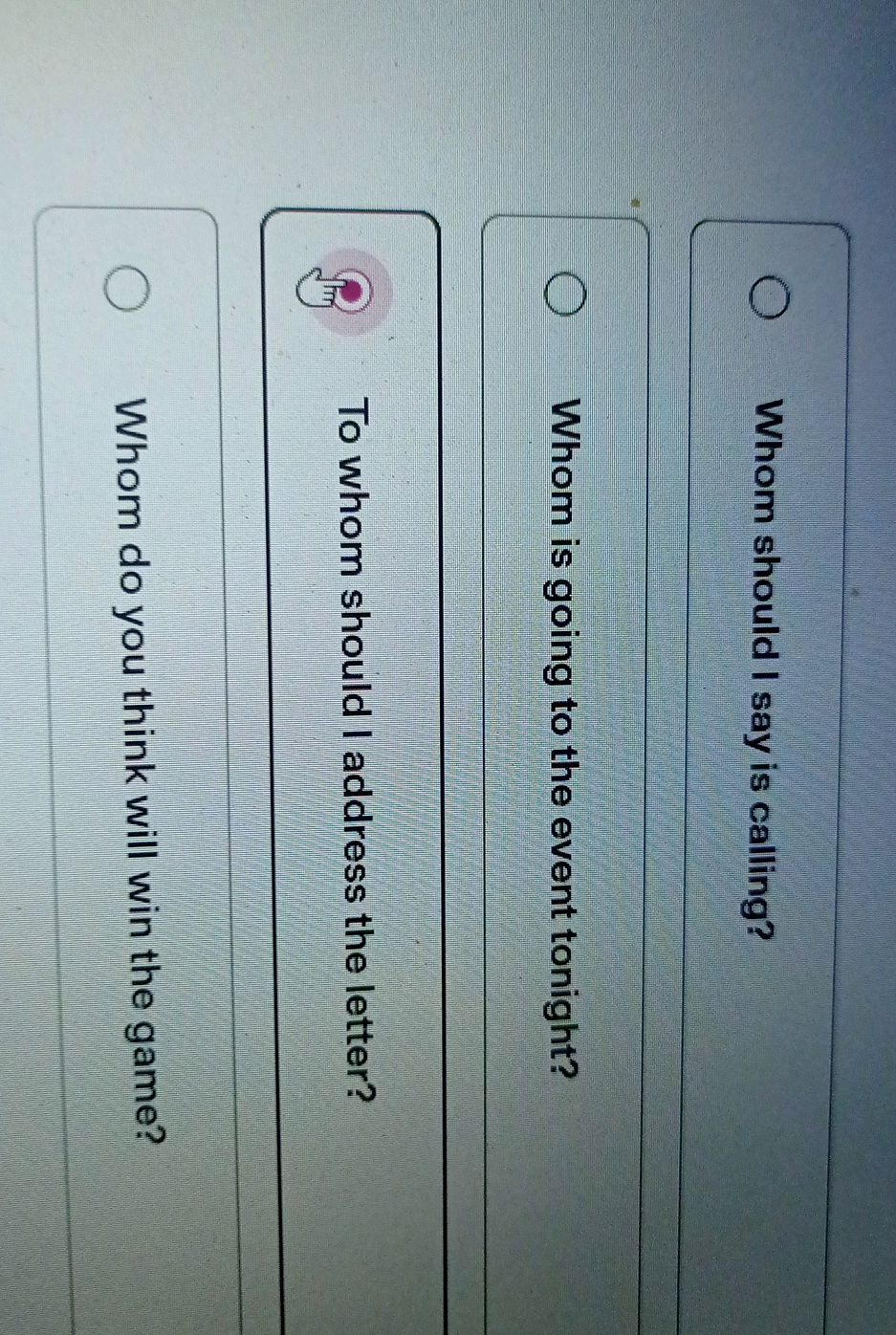 Whom do you think will win the game? To | StudyX