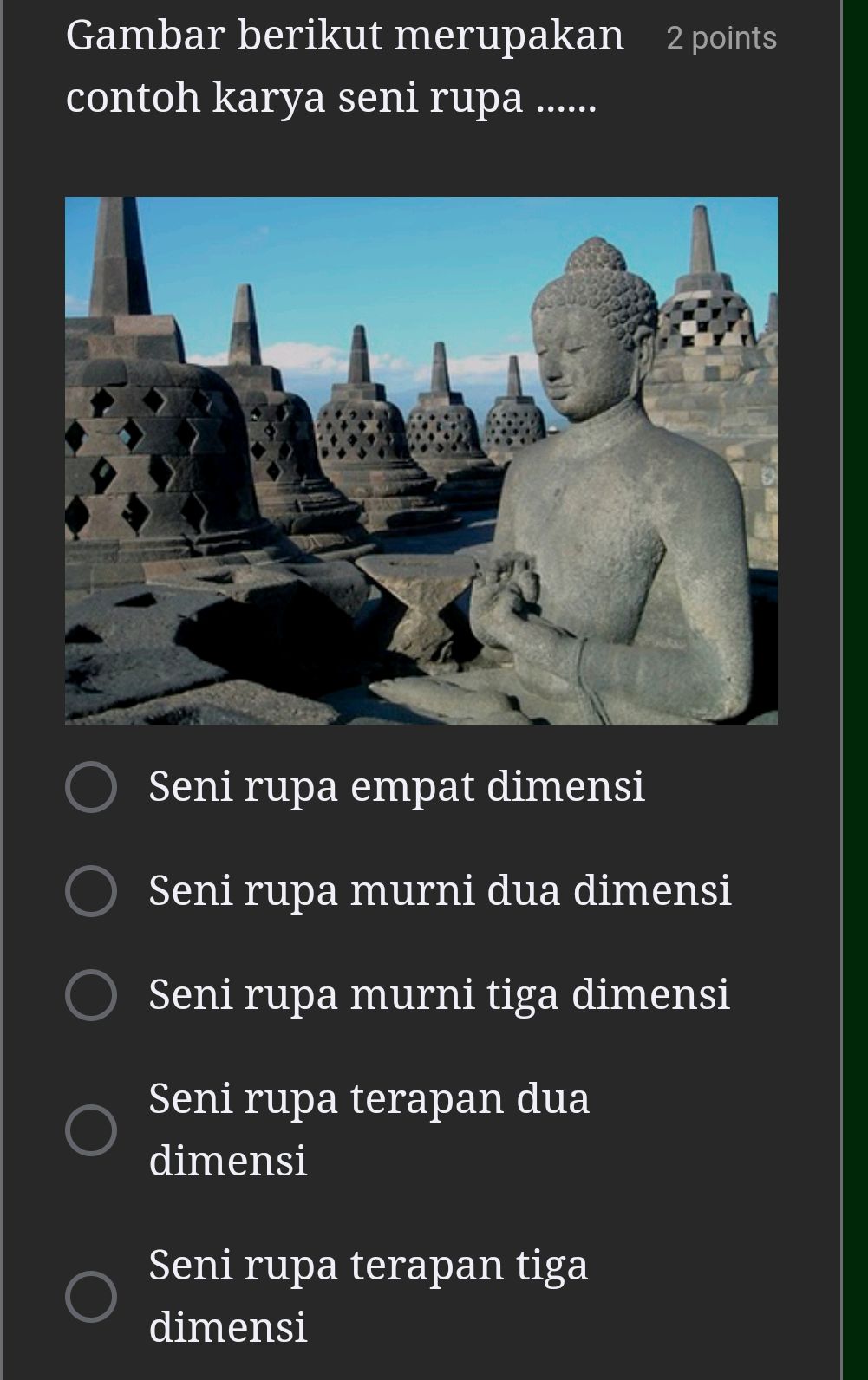 Gambar berikut merupakan contoh karya seni | StudyX