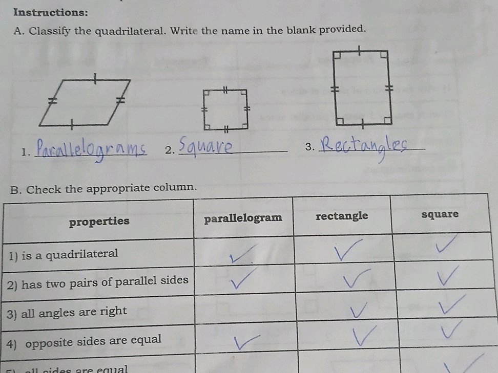 A. Classify the quadrilateral. Write the | StudyX
