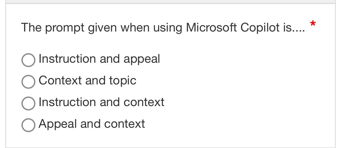 The prompt given when using Microsoft | StudyX