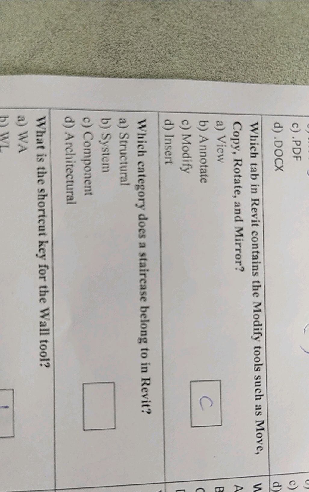Which tab in Revit contains the Modify tools | StudyX