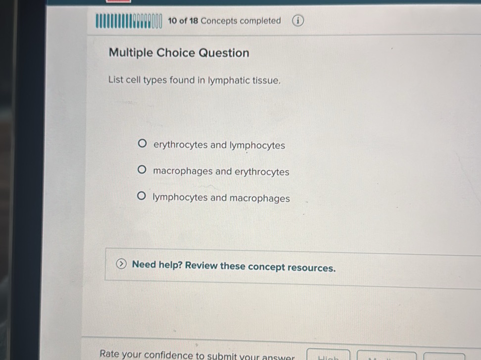 List cell types found in lymphatic tissue. | StudyX