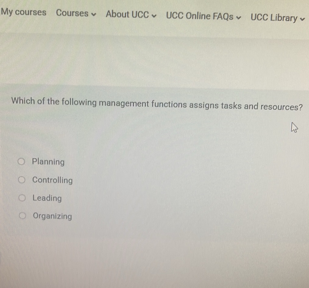 Which of the following management functions | StudyX