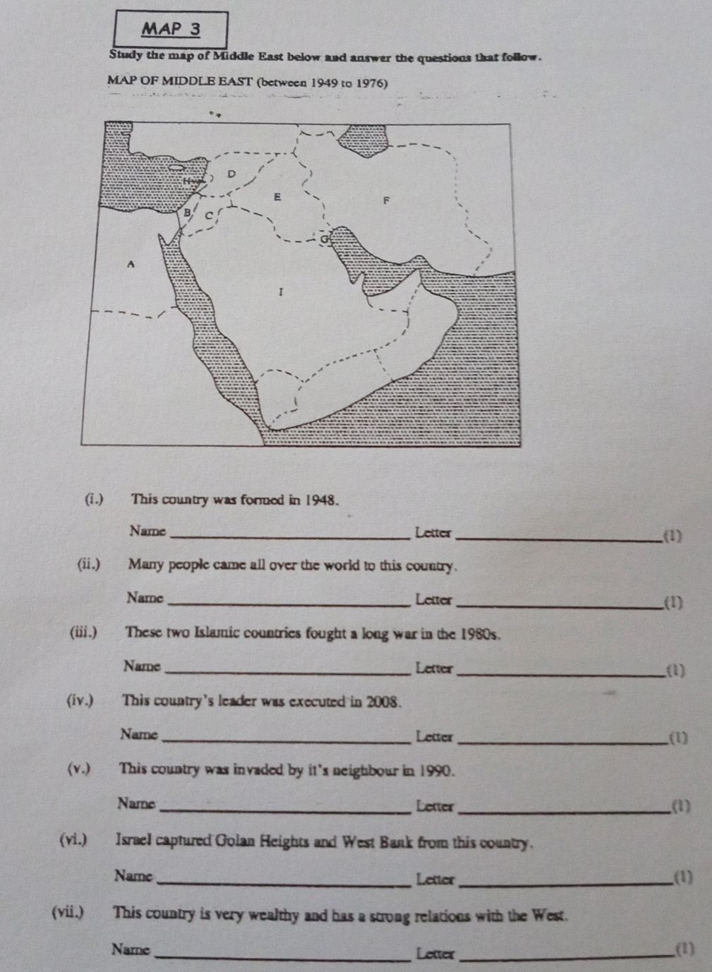 Study the map of Middle East below and | StudyX