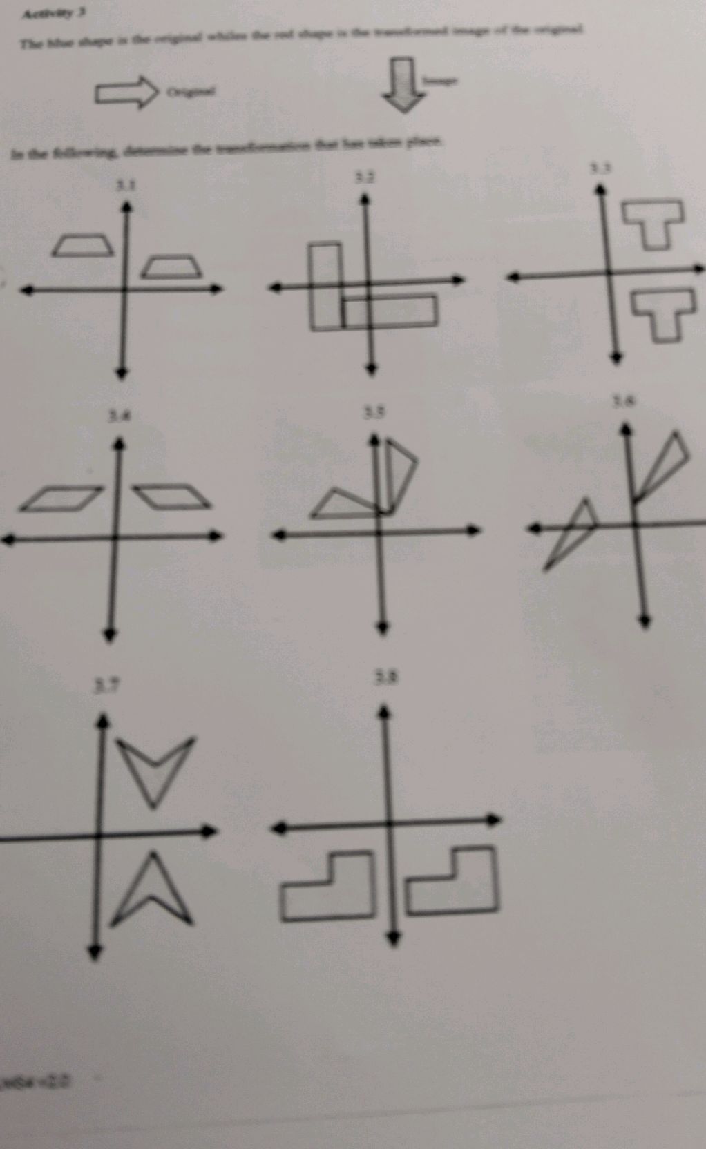 The blue shape is the original while the red | StudyX