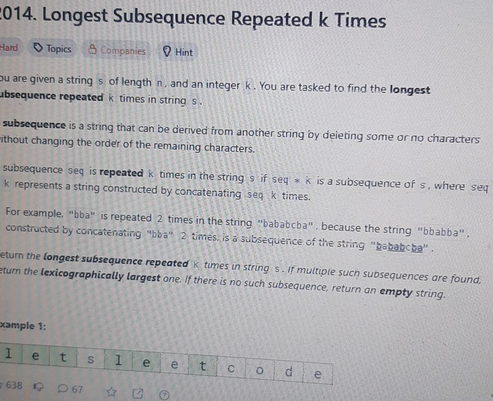 You are given a string s of length n, and an | StudyX