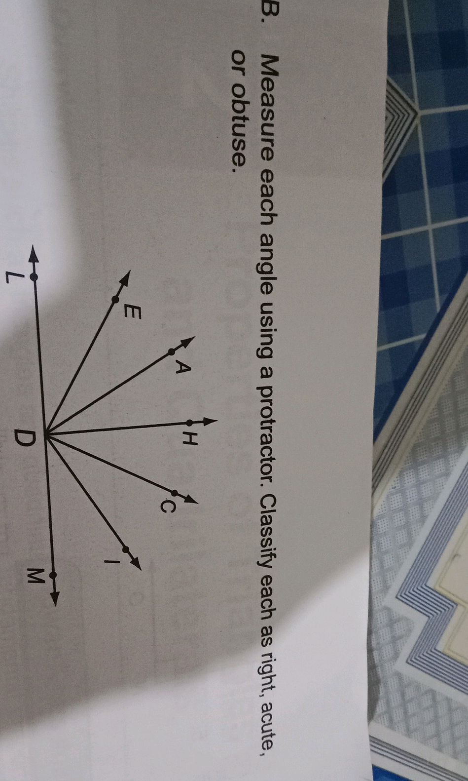 B. Measure each angle using a protractor. | StudyX