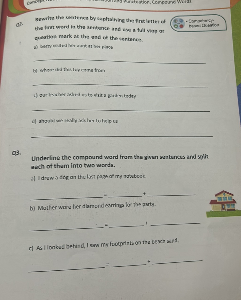 Q2. Rewrite the sentence by capitalising the | StudyX