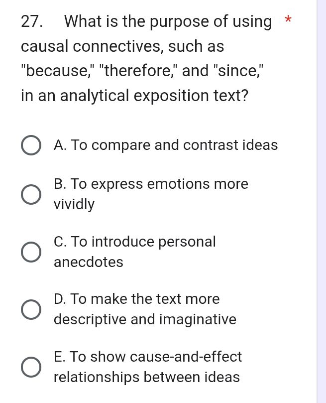 27. What is the purpose of using causal | StudyX