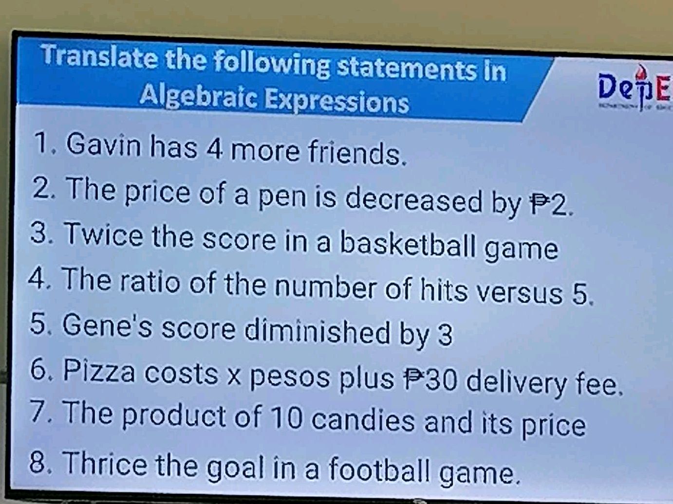 Translate the following statements in | StudyX