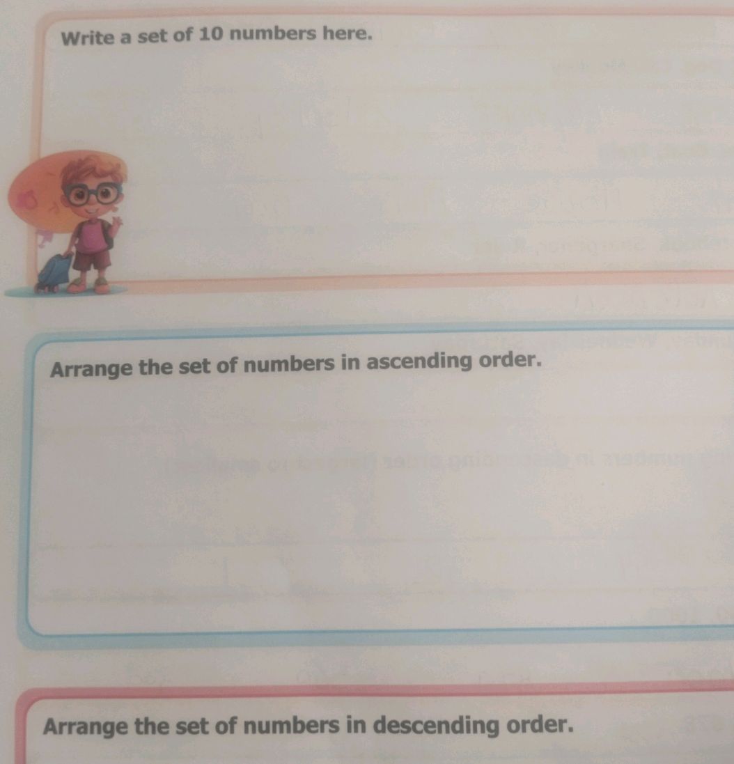 Write a set of 10 numbers here. Arrange the | StudyX