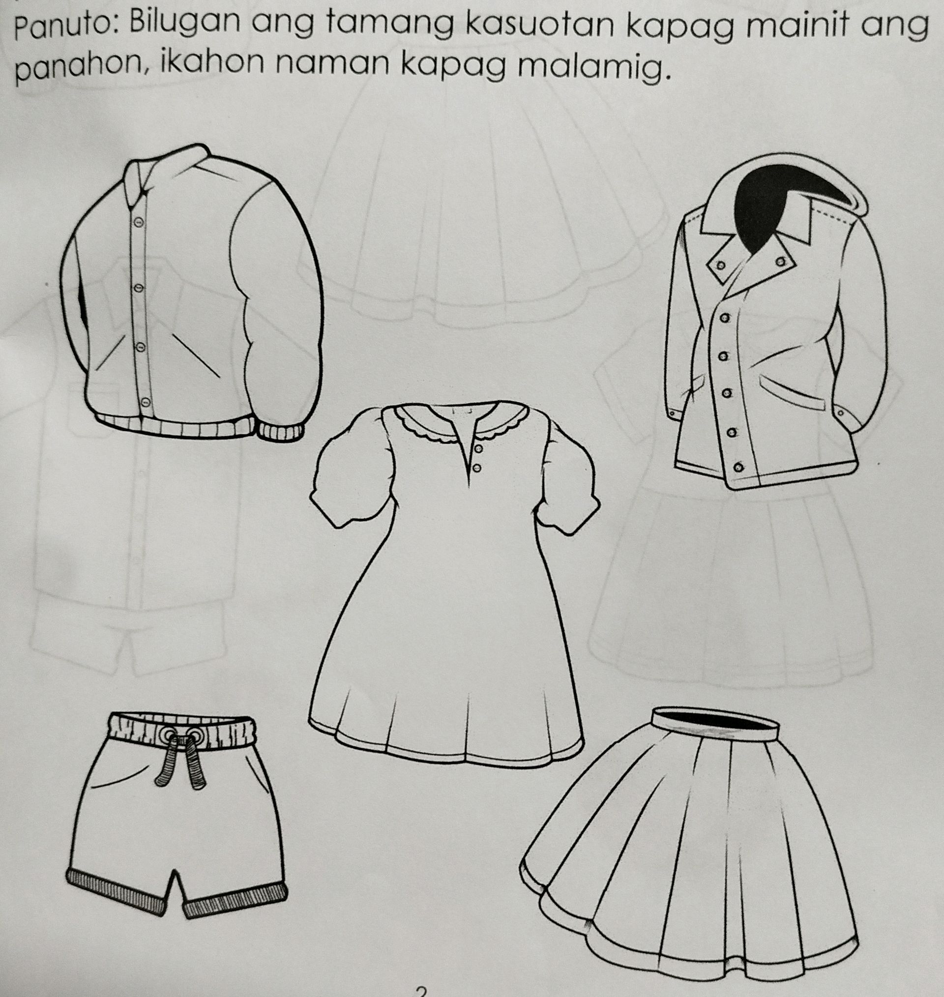 Panuto: Bilugan ang tamang kasuotan kapag | StudyX