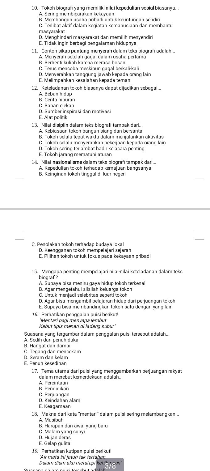 10. Tokoh biografi yang memiliki nilai | StudyX