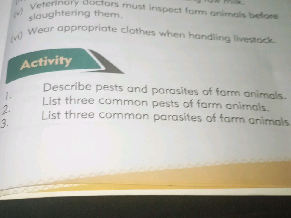 Describe pests and parasites of farm