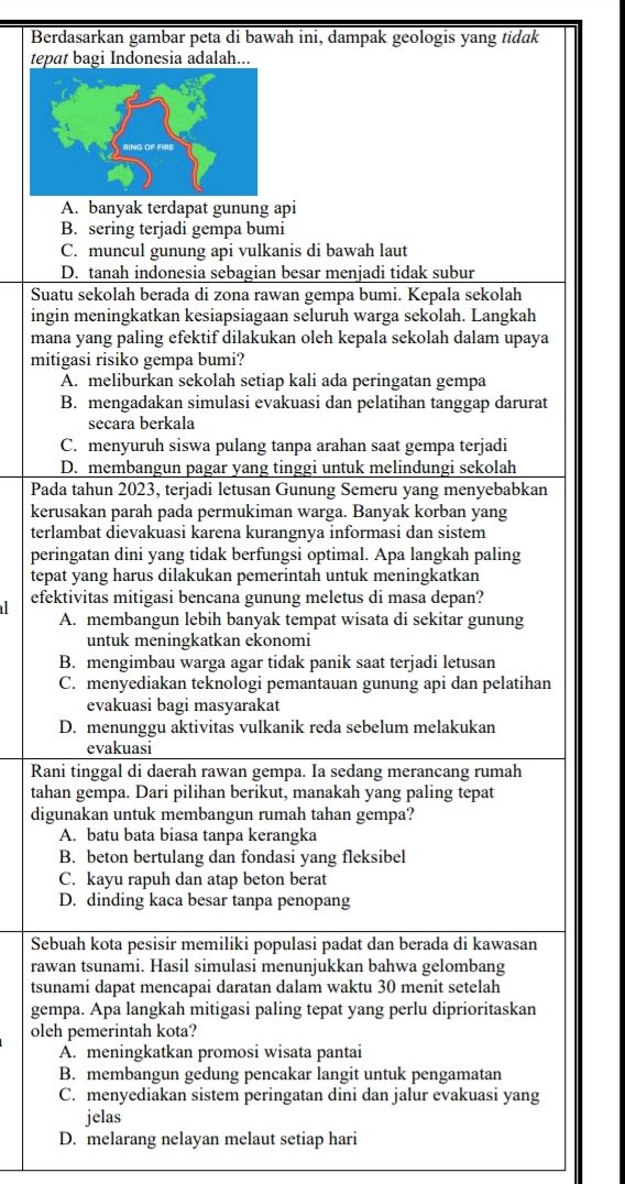 Berdasarkan gambar peta di bawah ini, dampak | StudyX