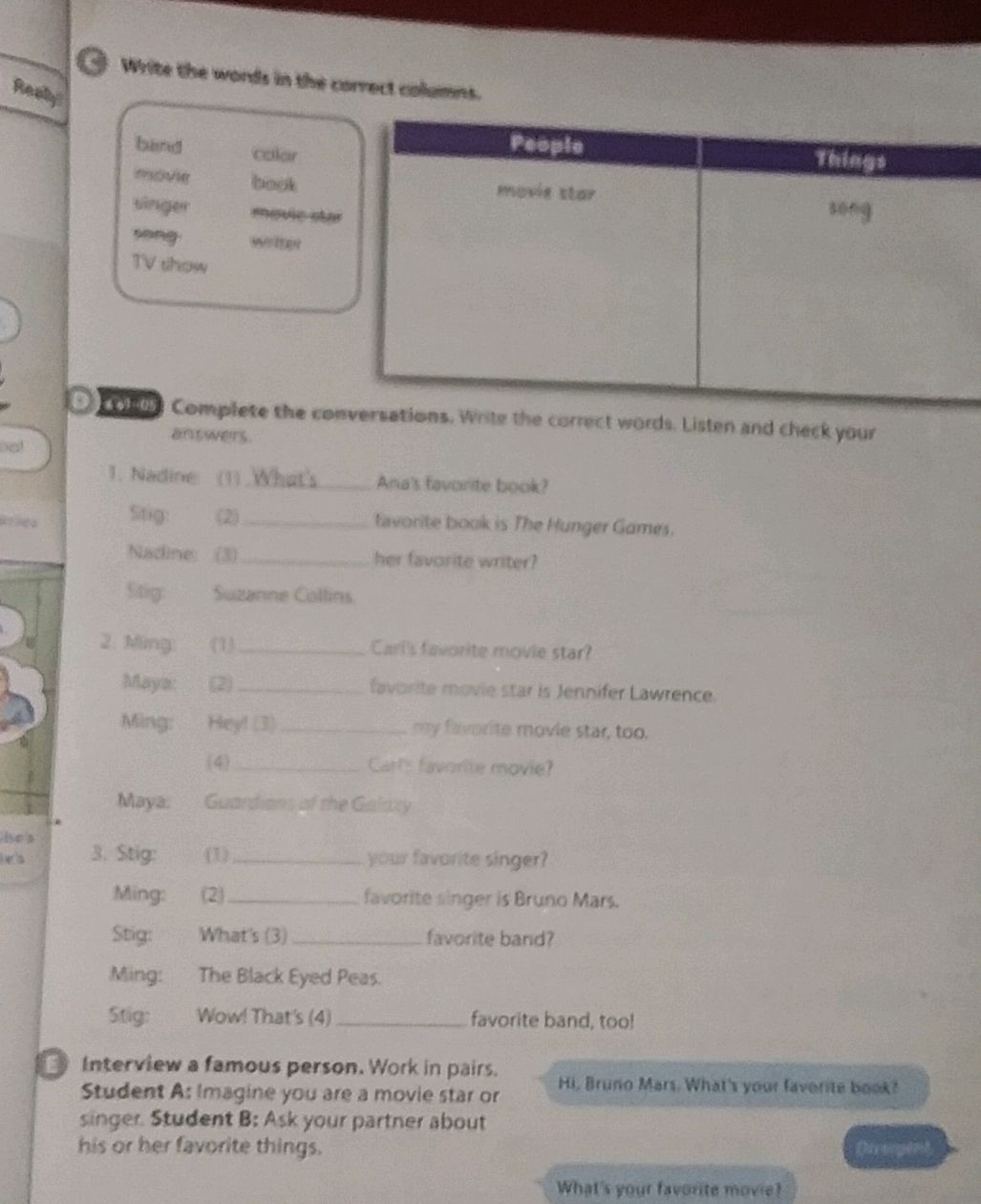 Write the words in the correct columns. | | StudyX