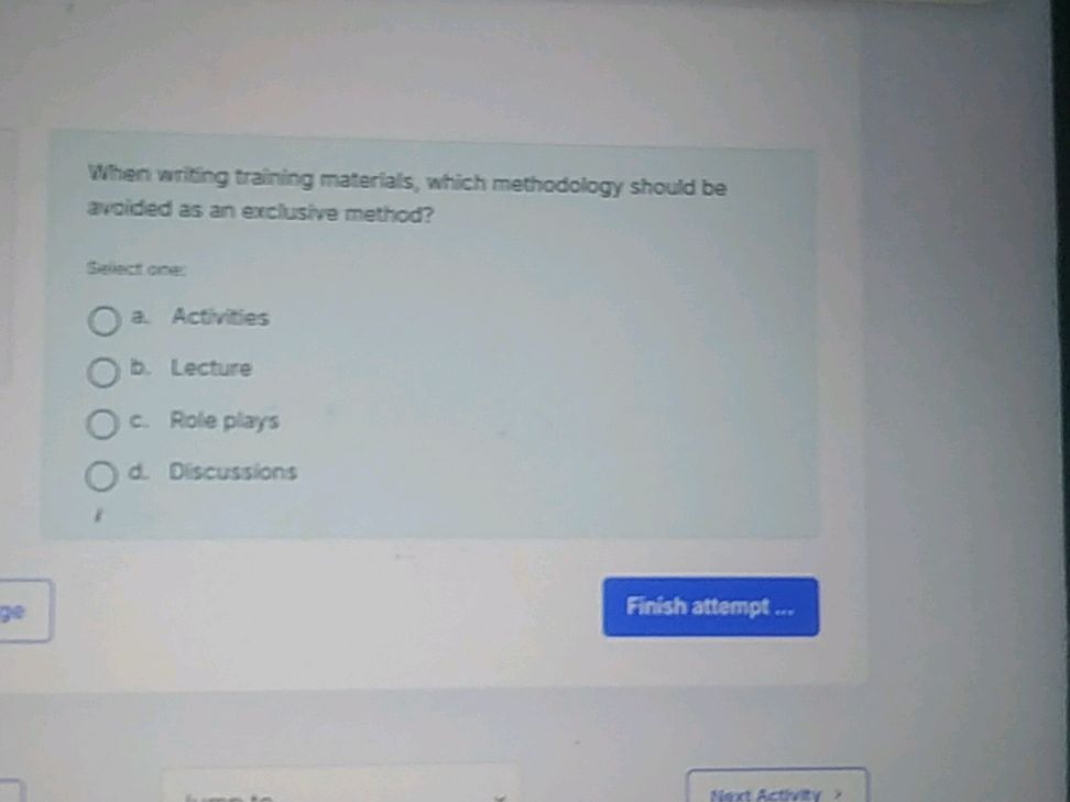 When writing training materials, which | StudyX