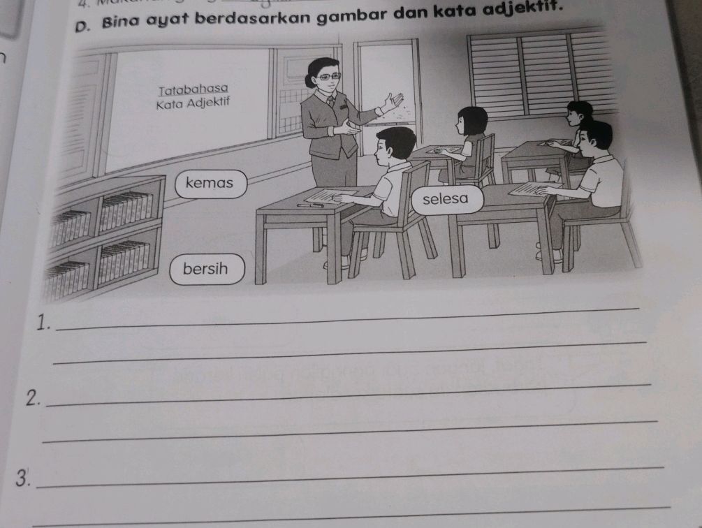 D. Bina ayat berdasarkan gambar dan kata | StudyX