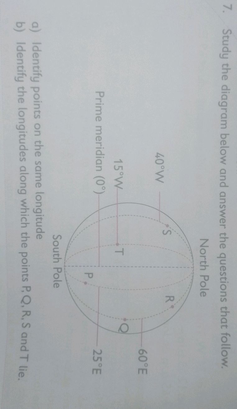 7. Study the diagram below and answer the | StudyX