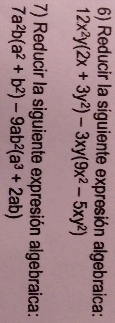 6) Reducir la siguiente expresión | StudyX
