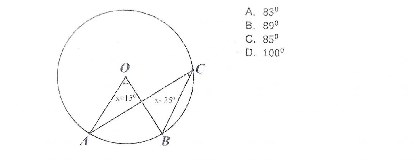 A circle with points A, B, and C on the | StudyX