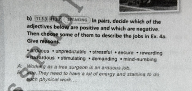 b) In pairs, decide which of the adjectives | StudyX