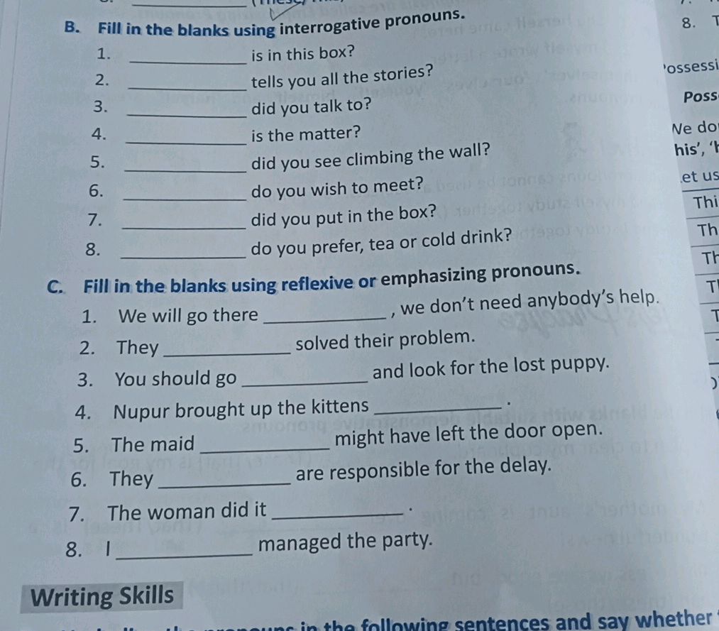 B. Fill in the blanks using interrogative | StudyX