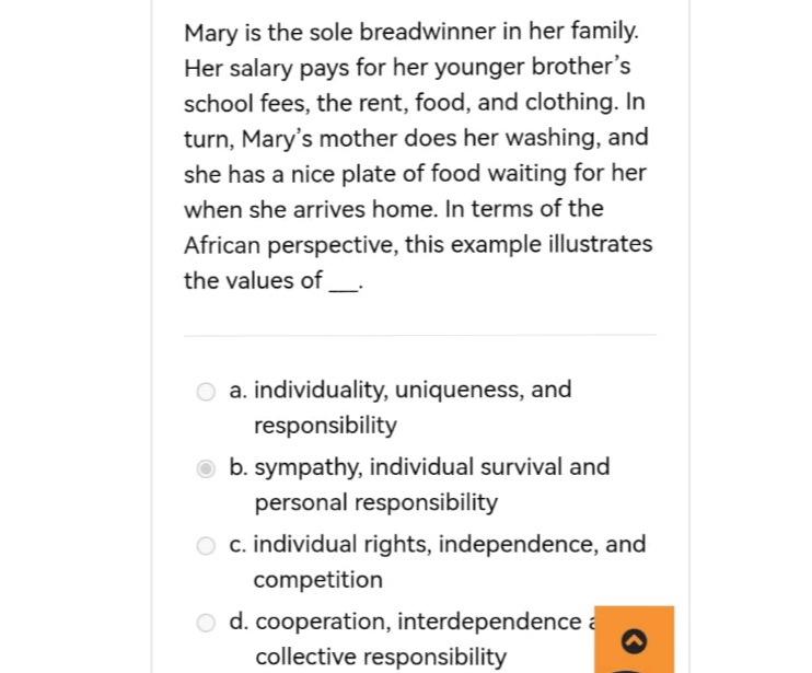 Mary is the sole breadwinner in her family. | StudyX