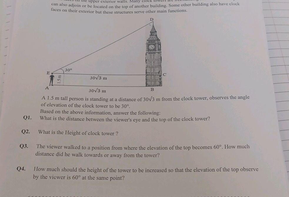 A 1.5 m tall person is standing at a | StudyX