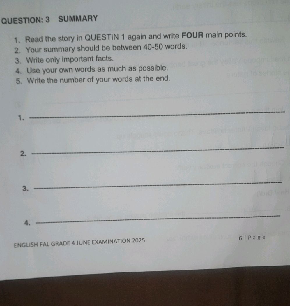 QUESTION: 3 SUMMARY 1. Read the story in | StudyX