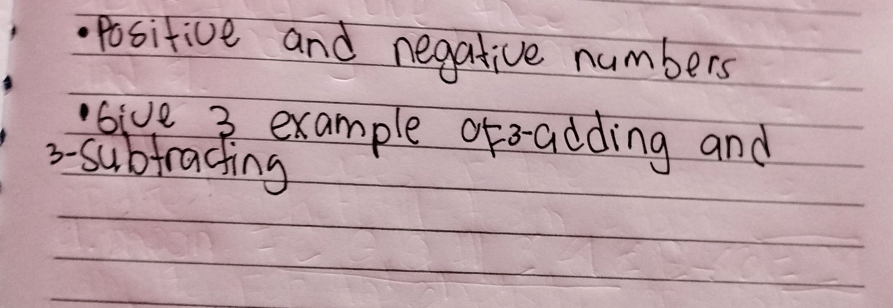 Positive and negative numbers Give 3 | StudyX