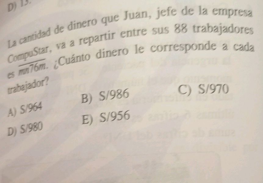La cantidad de dinero que Juan, jefe de la | StudyX