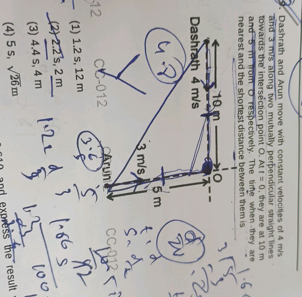Dashrath and Arun move with constant | StudyX