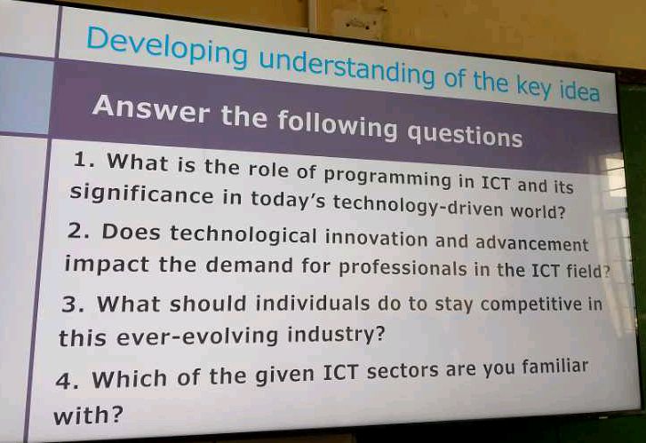 1. What is the role of programming in ICT | StudyX