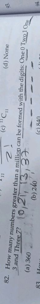 82. How many numbers greater than a million | StudyX