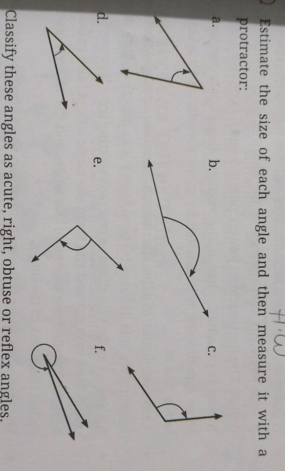 Estimate the size of each angle and then | StudyX