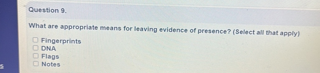 Question 9. What are appropriate means for