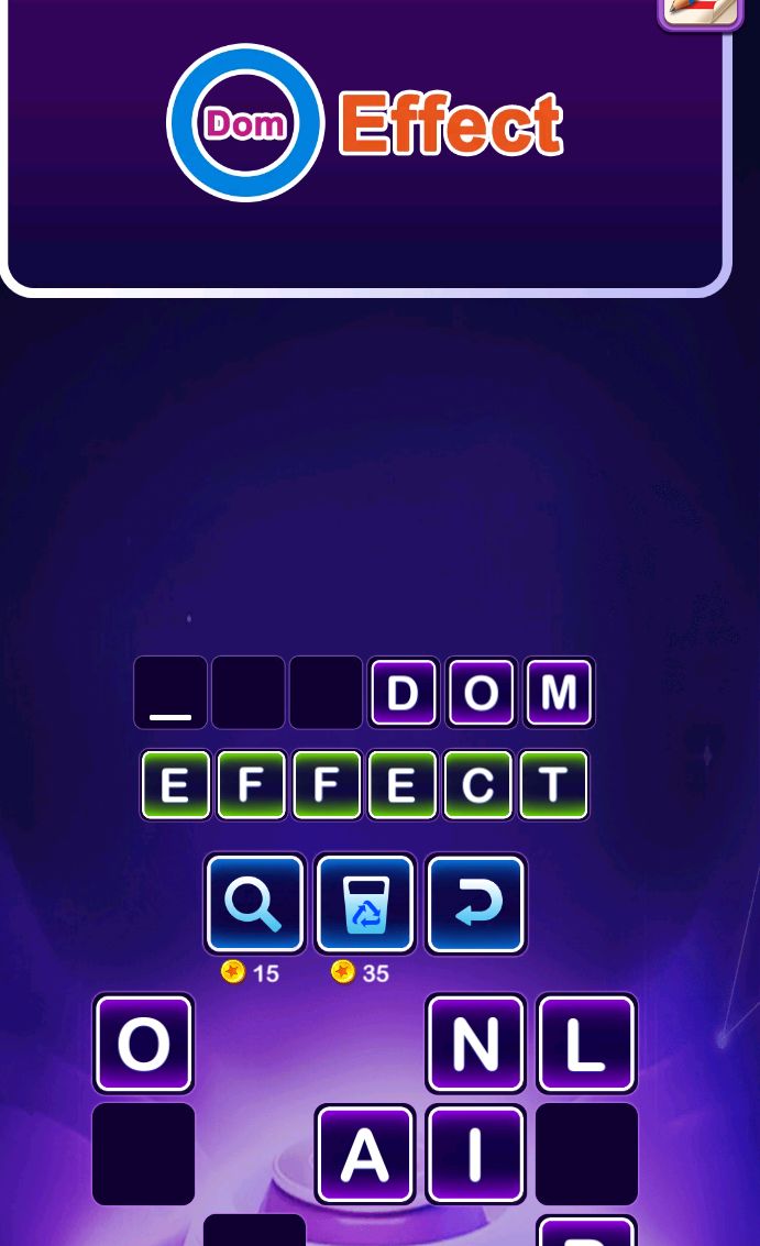 Complete the word puzzle. _ _ _ DOM EFFECT | StudyX