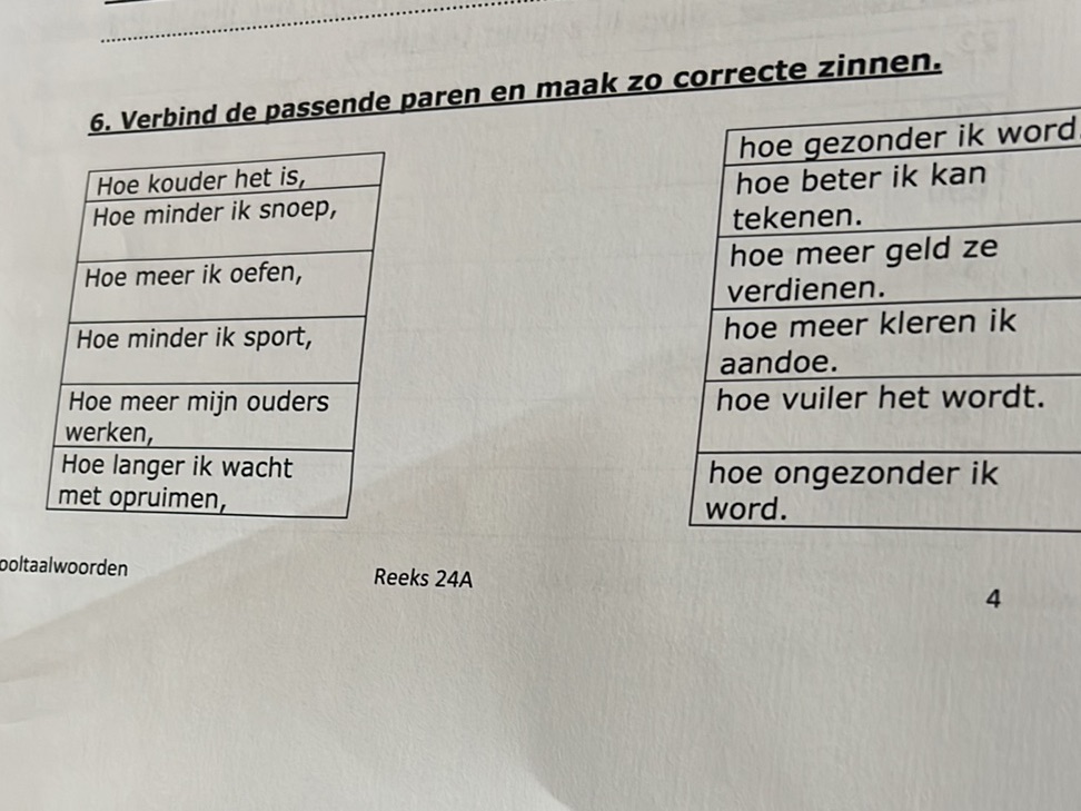 6. Verbind de passende paren en maak zo | StudyX