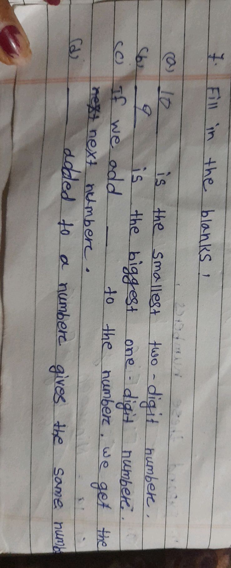 7. Fill in the blanks! (a) 10 is the | StudyX