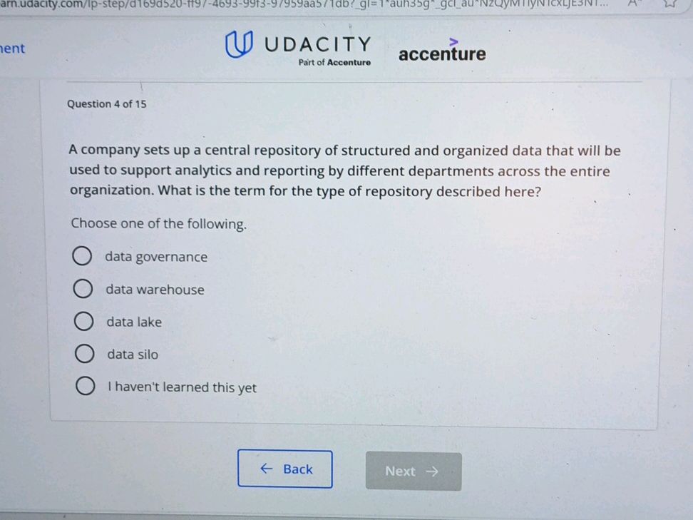 A company sets up a central repository of