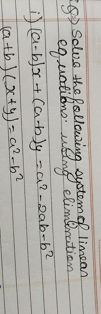 Solve the following system of linear | StudyX