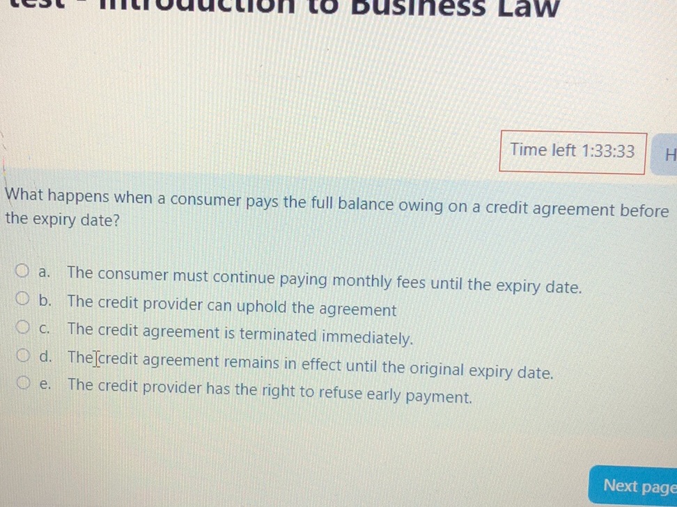 What happens when a consumer pays the full | StudyX