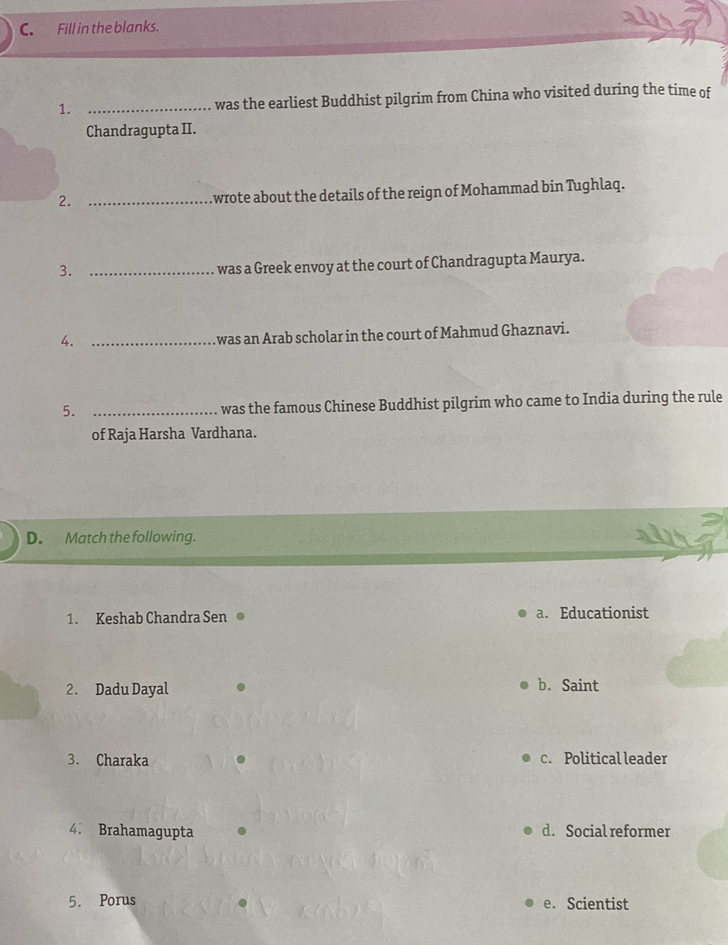 C. Fill in the blanks. 1. $$ was the | StudyX