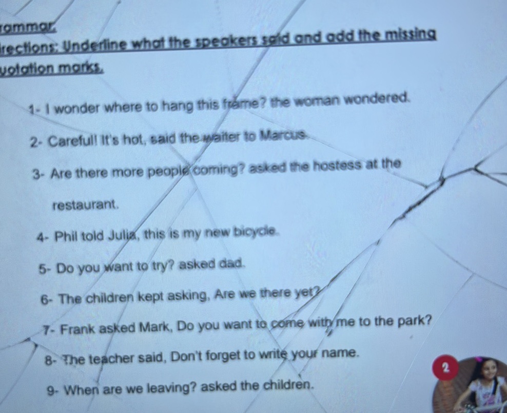 Directions: Underline what the speakers said | StudyX