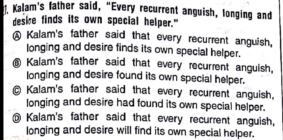 1. Kalam's father said, "Every recurrent | StudyX