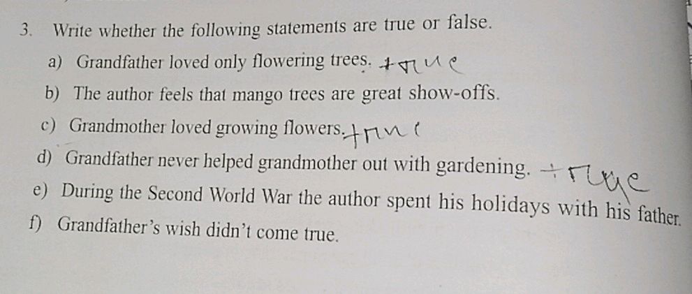 3. Write whether the following statements | StudyX